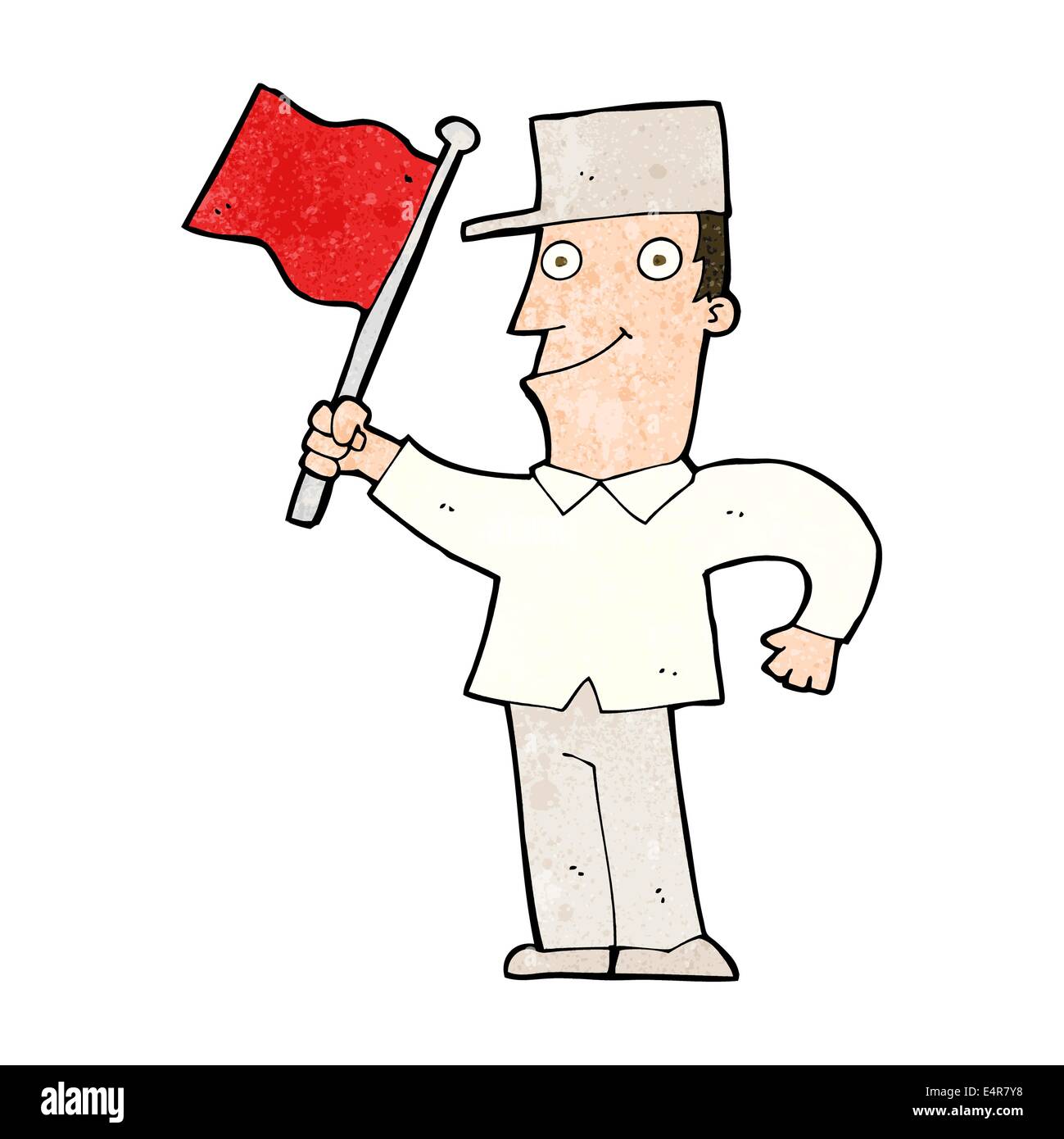 cartoon man waving flag Stock Vector Image & Art - Alamy