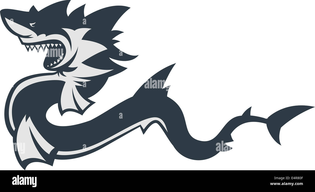 Terrible monster shark. Terrible shark depicted in profile Stock Photo ...