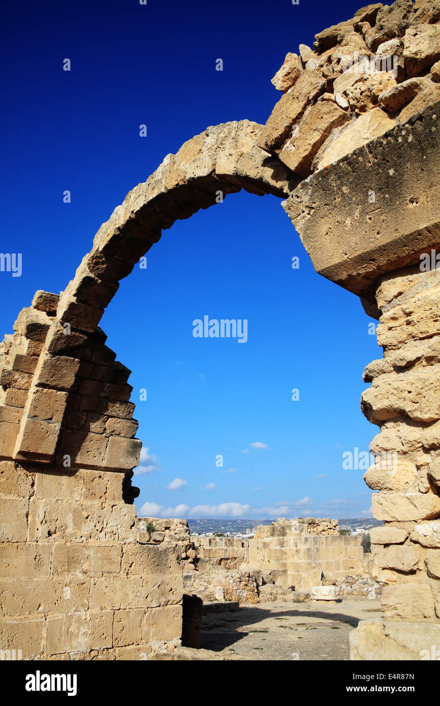 The ruins of Saranda Kolones (Forty Columns) at Paphos, Cyprus Stock ...