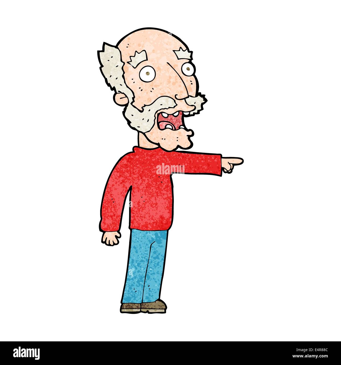 cartoon scared old man pointing Stock Vector Image & Art - Alamy