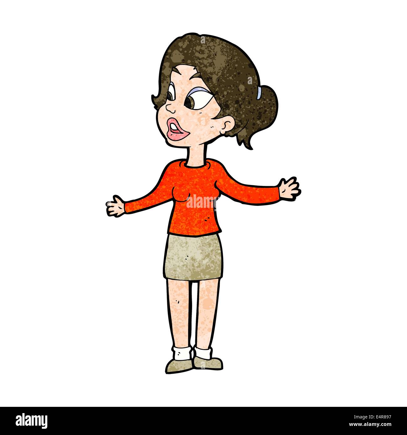 cartoon pretty woman explaining something Stock Vector Image & Art - Alamy