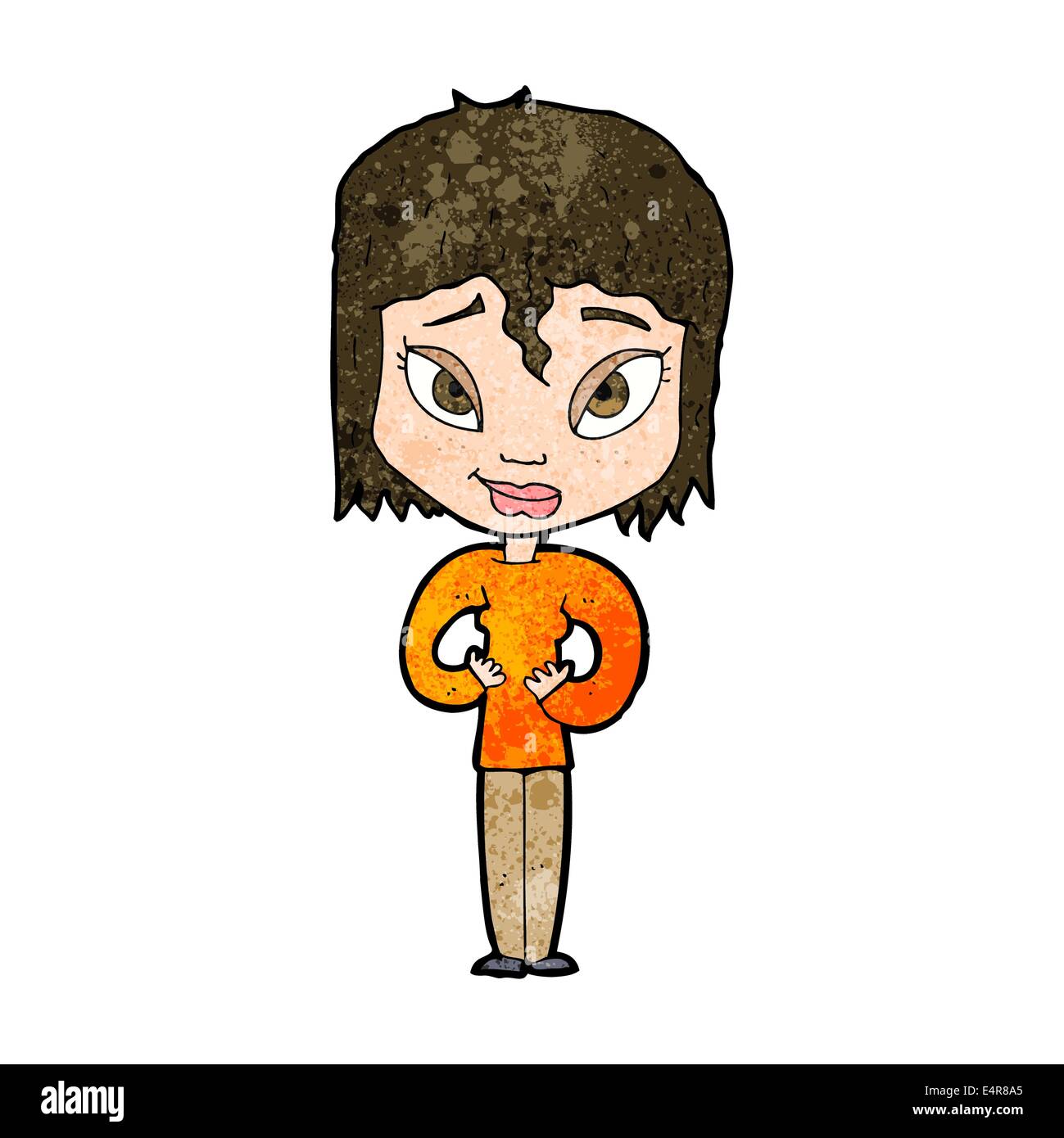 cartoon satisfied woman Stock Vector Image & Art - Alamy