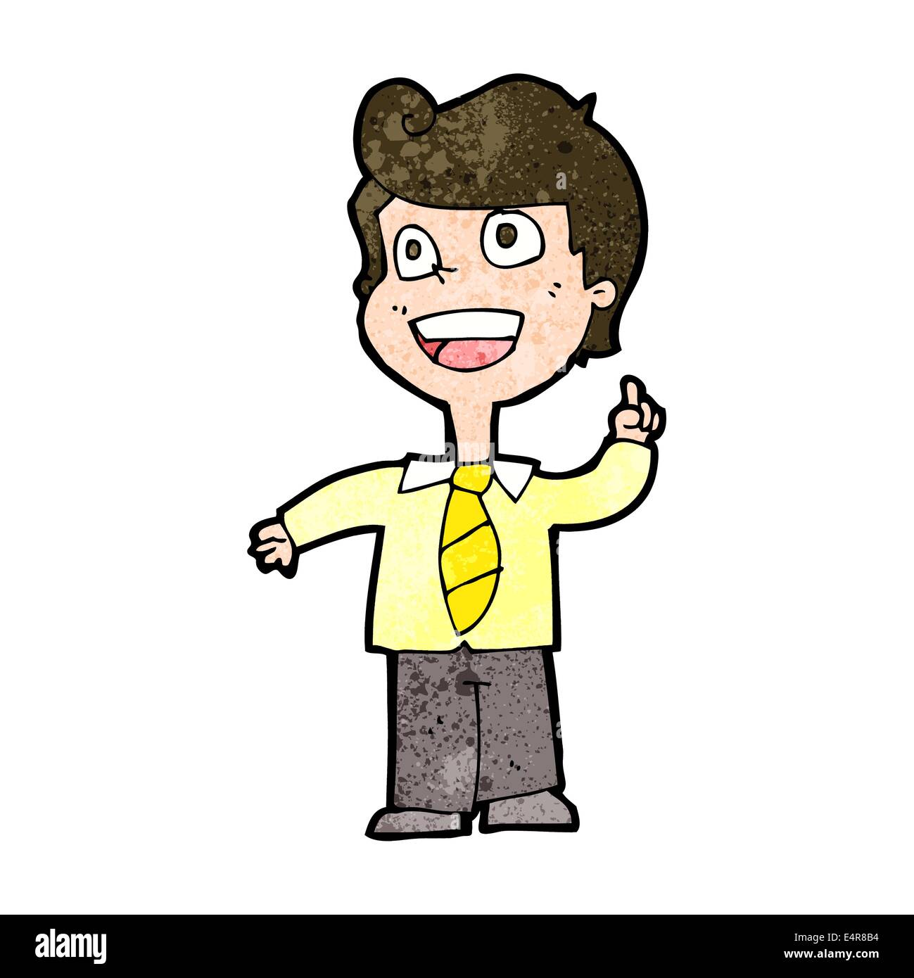 Cartoon school boy raising hand Cut Out Stock Images & Pictures - Alamy