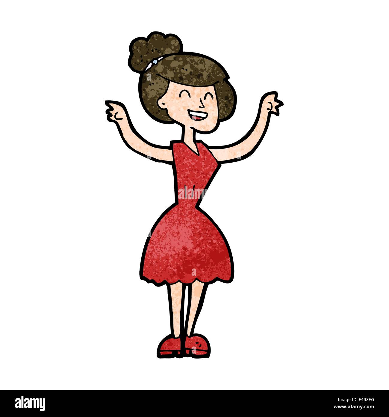 cartoon woman with raised arms Stock Vector Image & Art - Alamy
