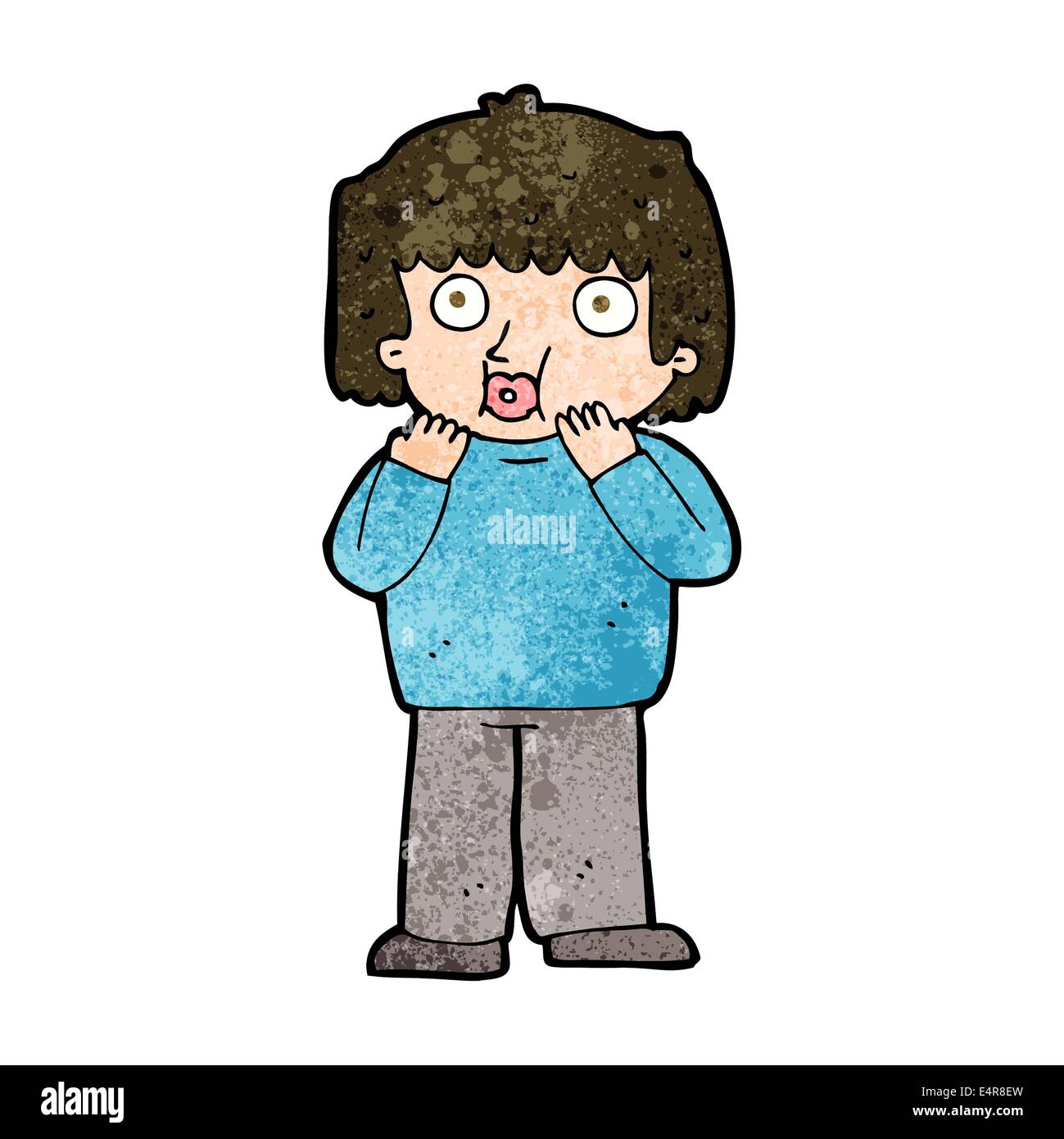 Cartoon worried boy Cut Out Stock Images & Pictures - Alamy
