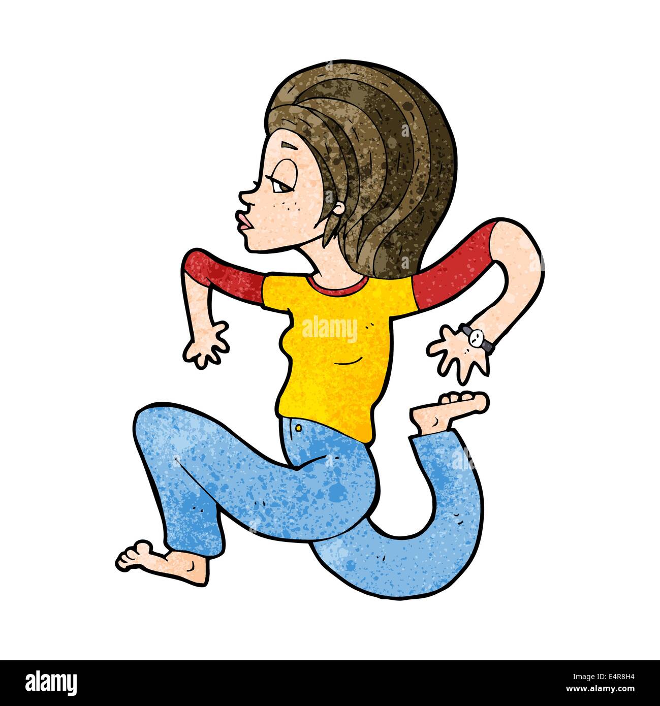 cartoon woman running Stock Vector Image & Art - Alamy