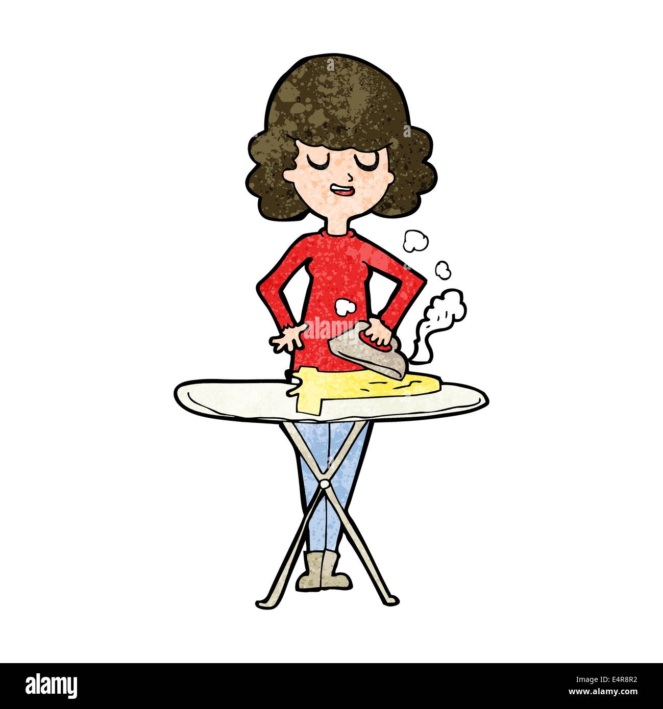 cartoon woman ironing Stock Vector Image & Art - Alamy