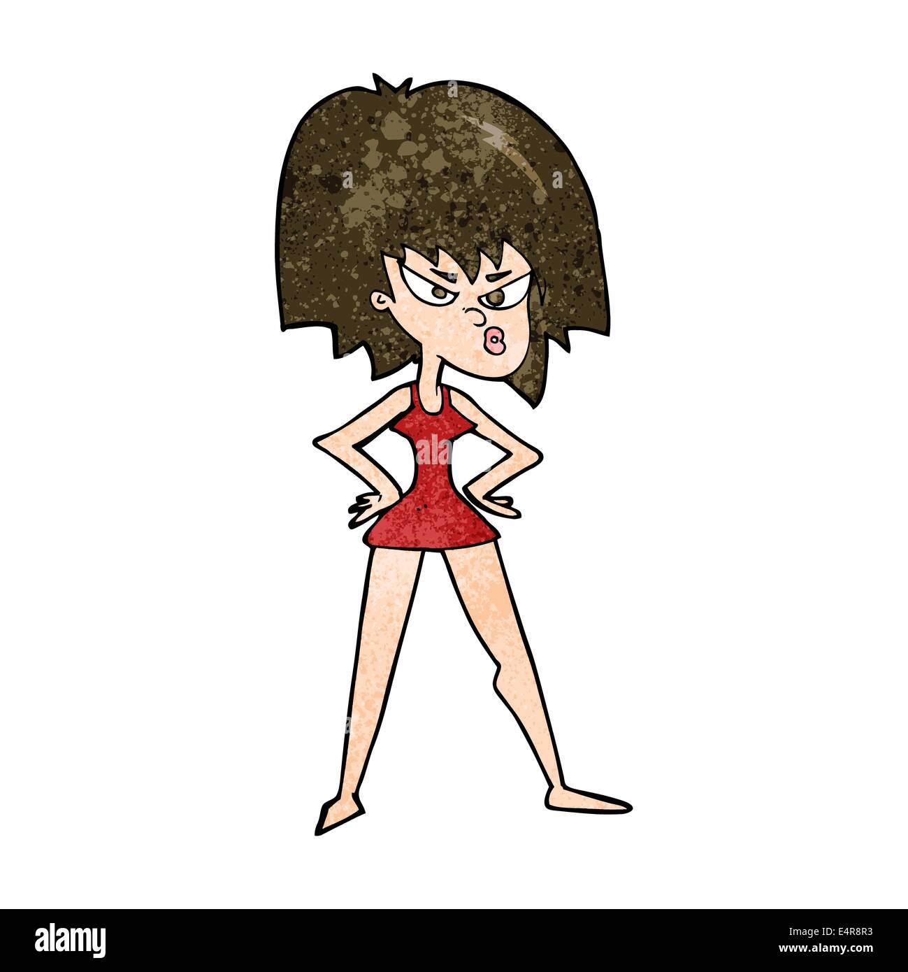 cartoon angry woman in dress Stock Vector Image & Art - Alamy