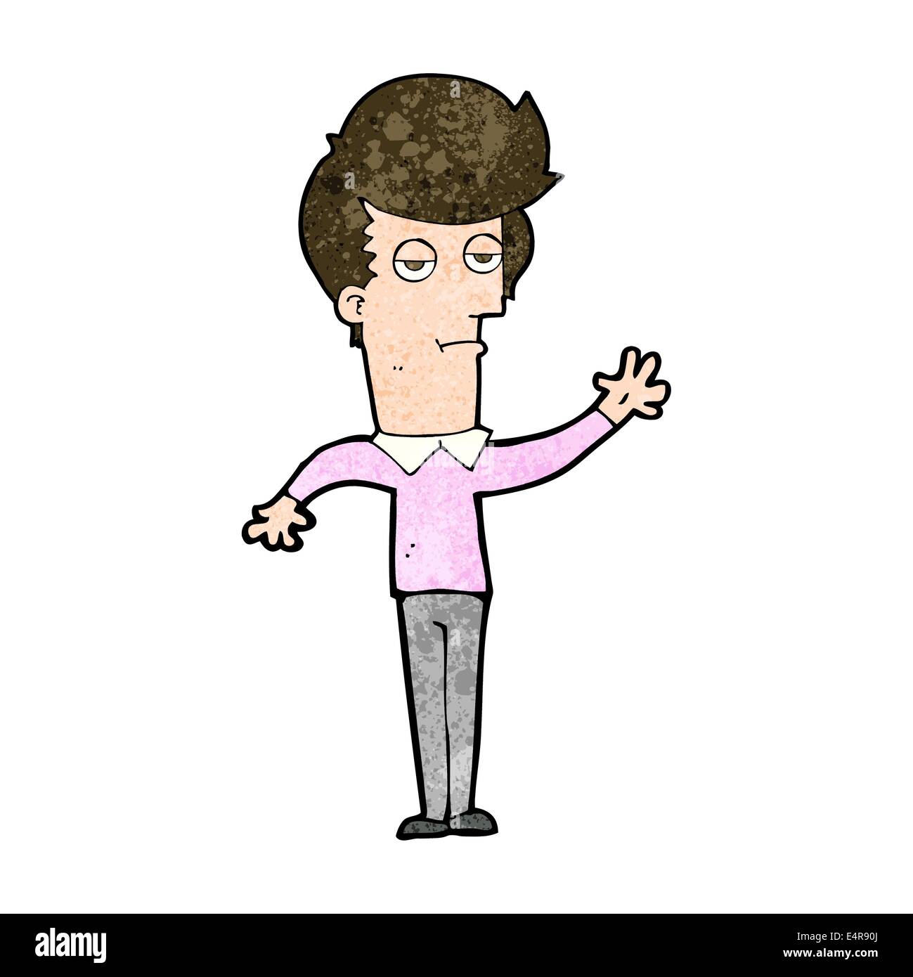 cartoon bored man waving Stock Vector Image & Art - Alamy