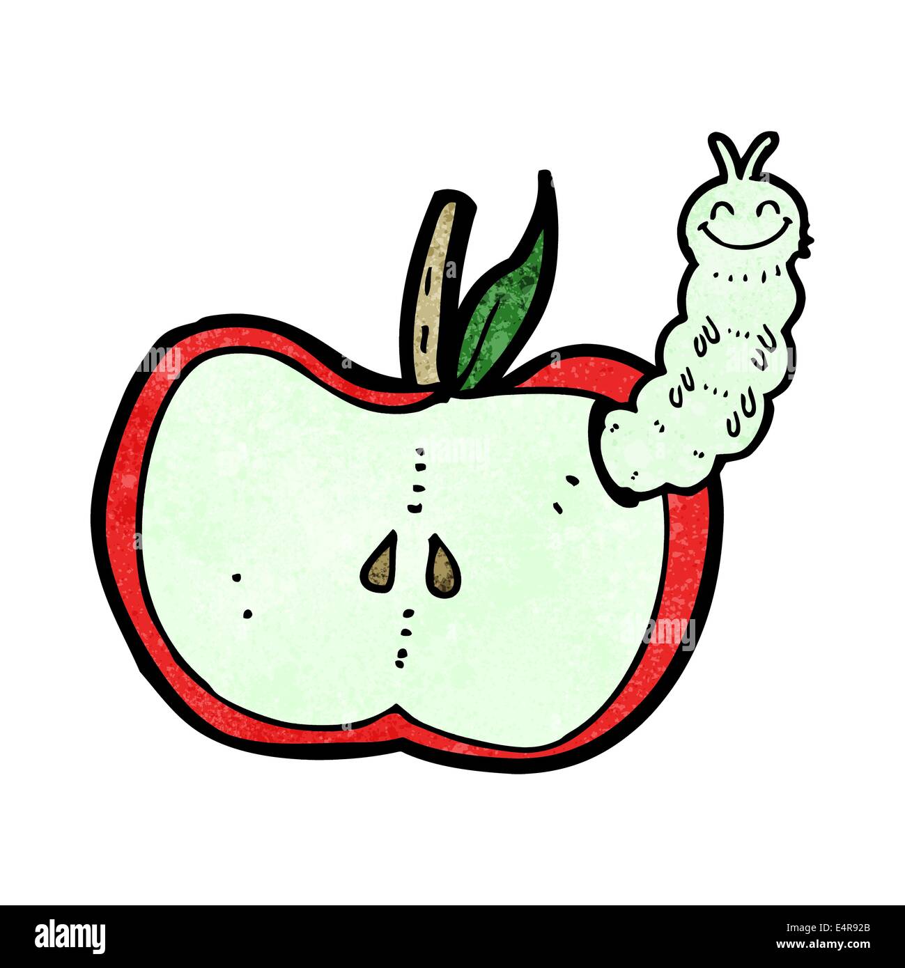 cartoon apple with bug Stock Vector Image & Art - Alamy