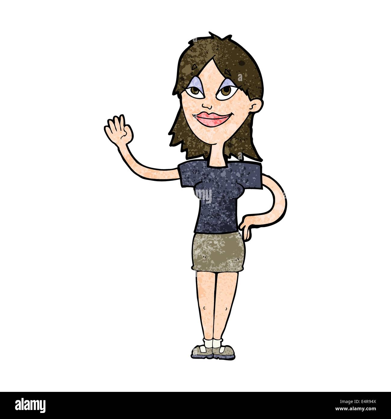 cartoon woman waving Stock Vector Image & Art - Alamy