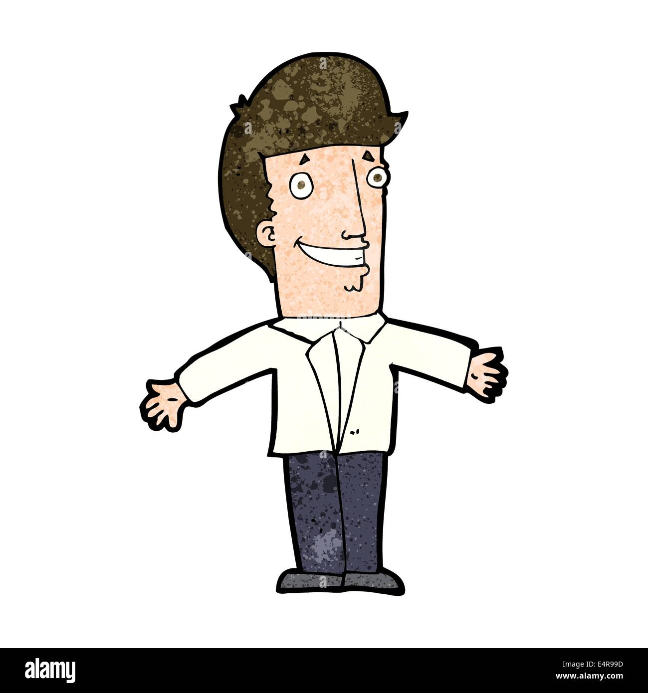 cartoon grinning man with open arms Stock Vector Image & Art - Alamy