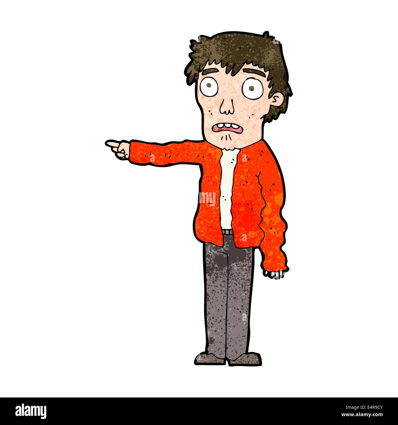 cartoon terrified man pointing Stock Vector Image & Art - Alamy