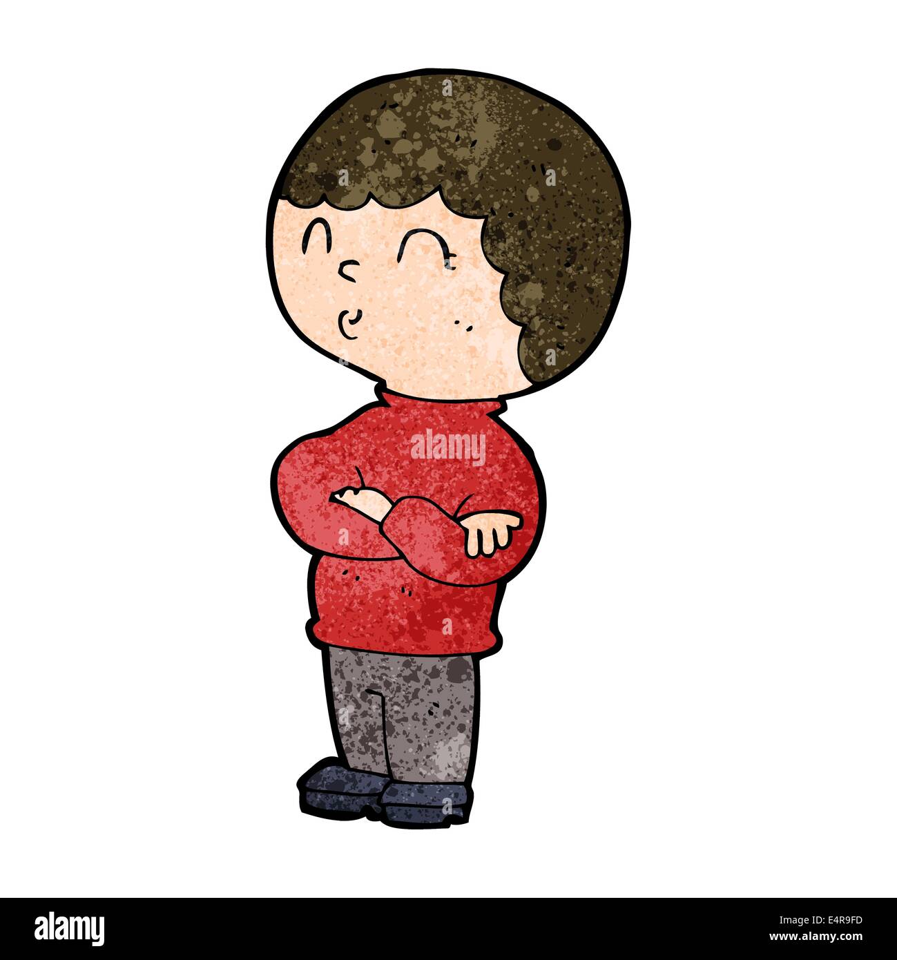 cartoon boy with folded arms Stock Vector Image & Art - Alamy