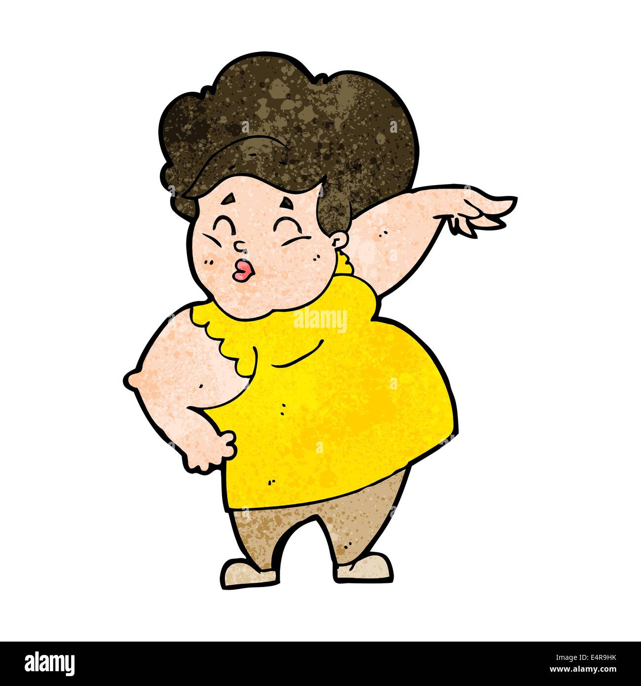 Cartoon happy overweight lady hi-res stock photography and images - Alamy
