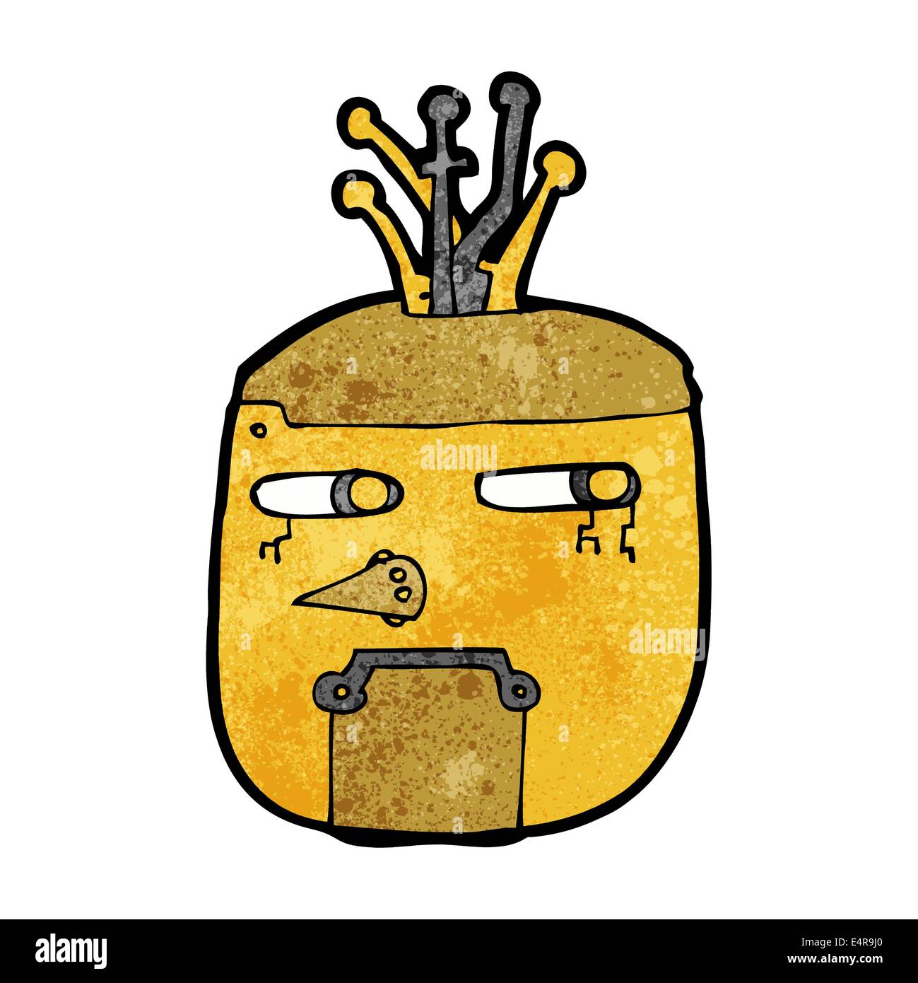 cartoon gold robot head Stock Vector Image & Art - Alamy