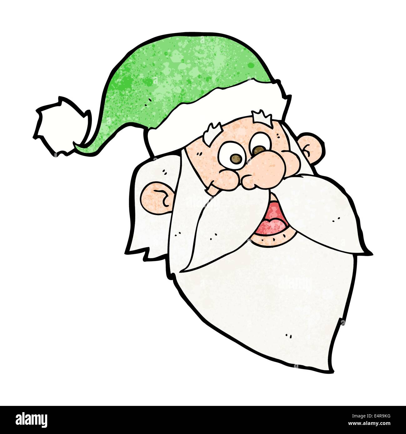 Cartoon Jolly Santa Claus Face Cut Out Stock Images & Pictures - Alamy
