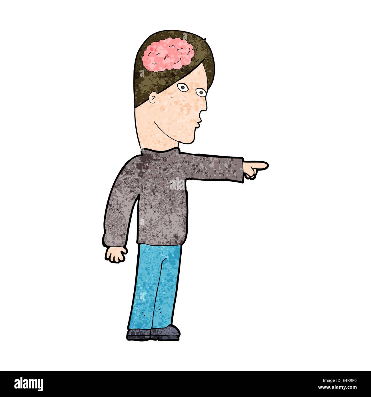 Cartoon clever man pointing hi-res stock photography and images - Alamy