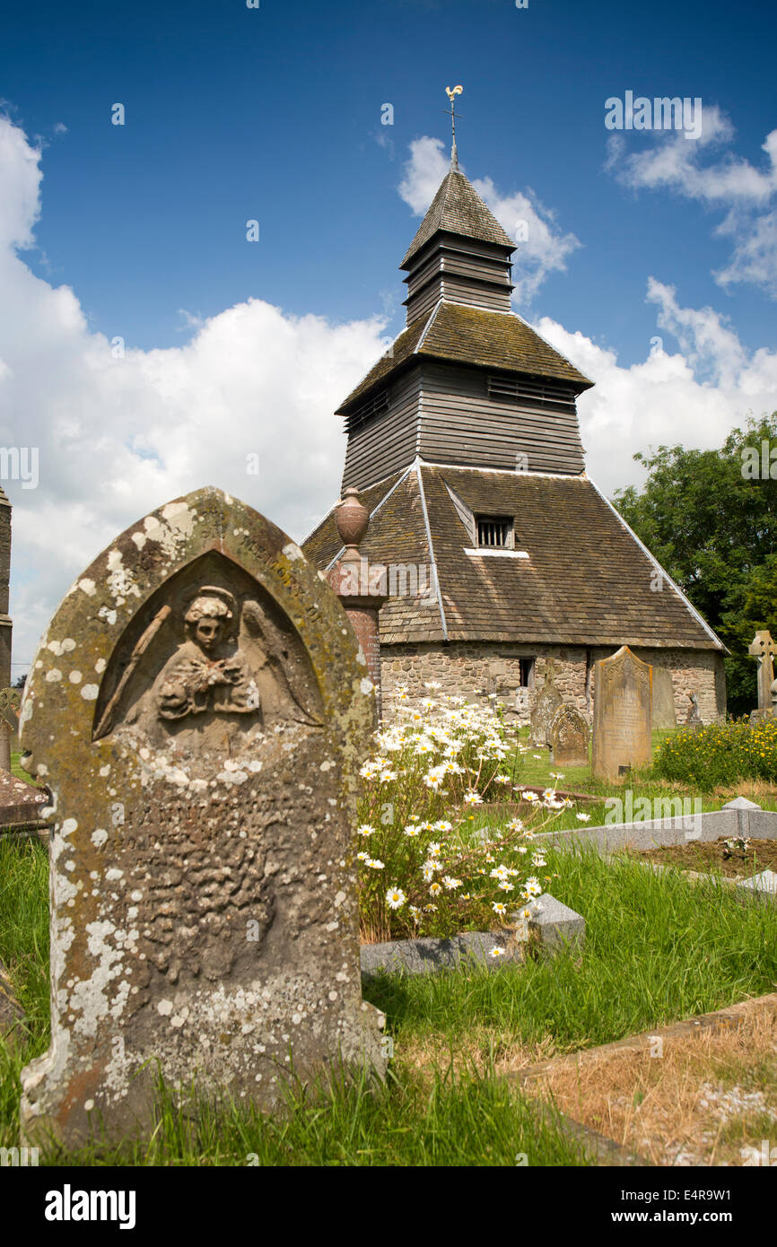UK, Herefordshire, Pembridge, 13th Century octagonal wooden bell tower ...