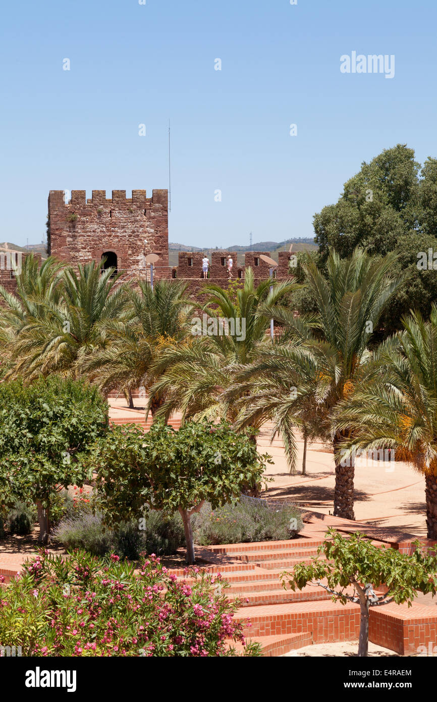 The moorish Silves castle, Silves Town, the Algarve Portugal Europe ...