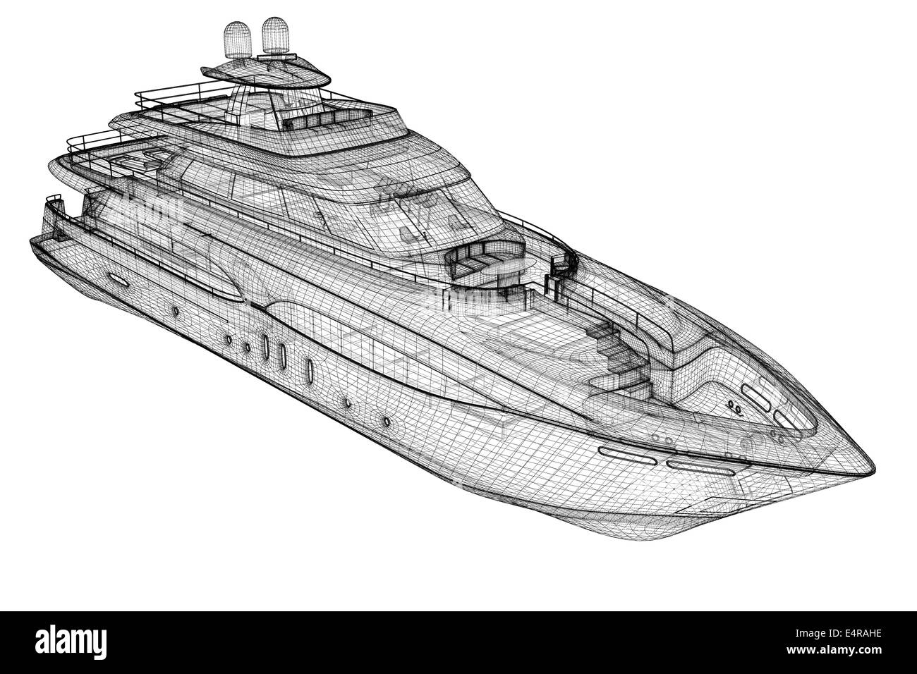 Yacht 3d model Cut Out Stock Images & Pictures - Alamy