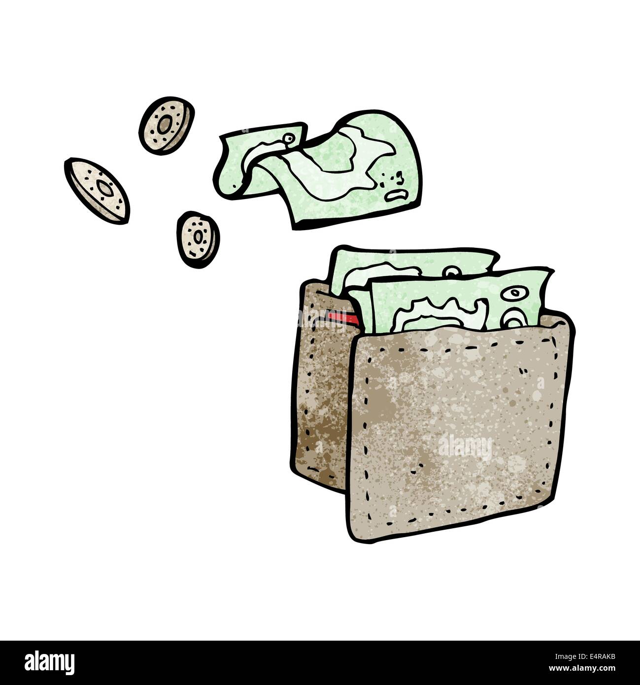 cartoon wallet spilling money Stock Vector Image & Art - Alamy