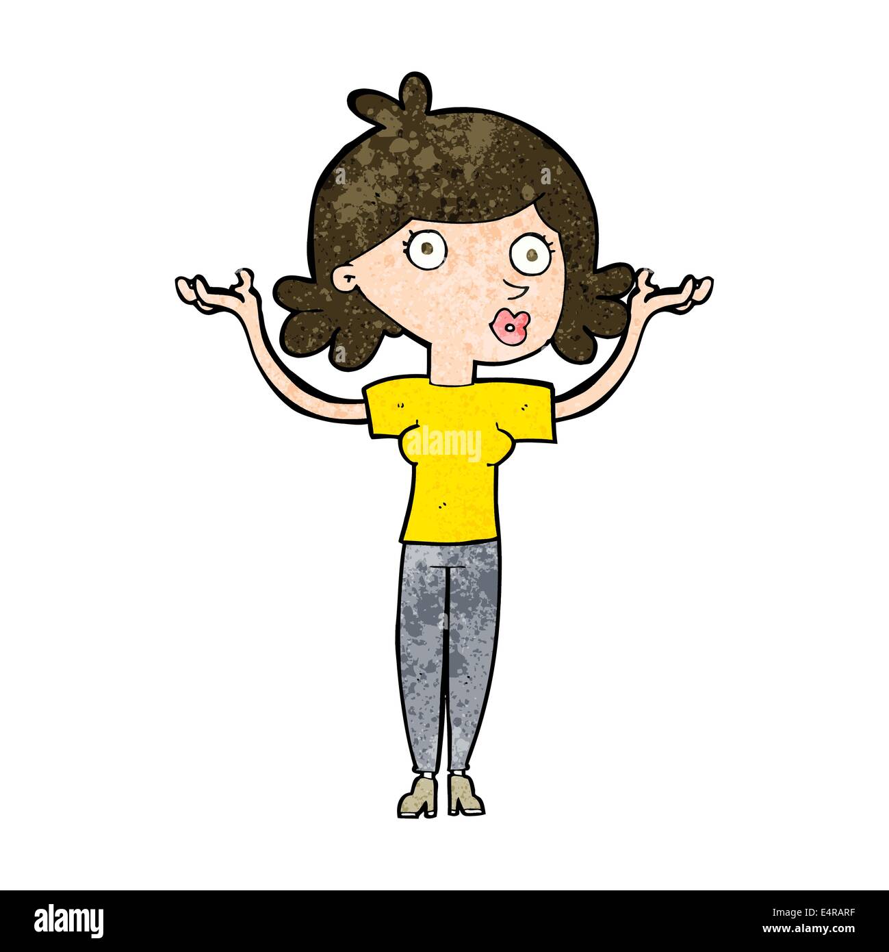 cartoon woman throwing arms in air Stock Vector Image & Art - Alamy