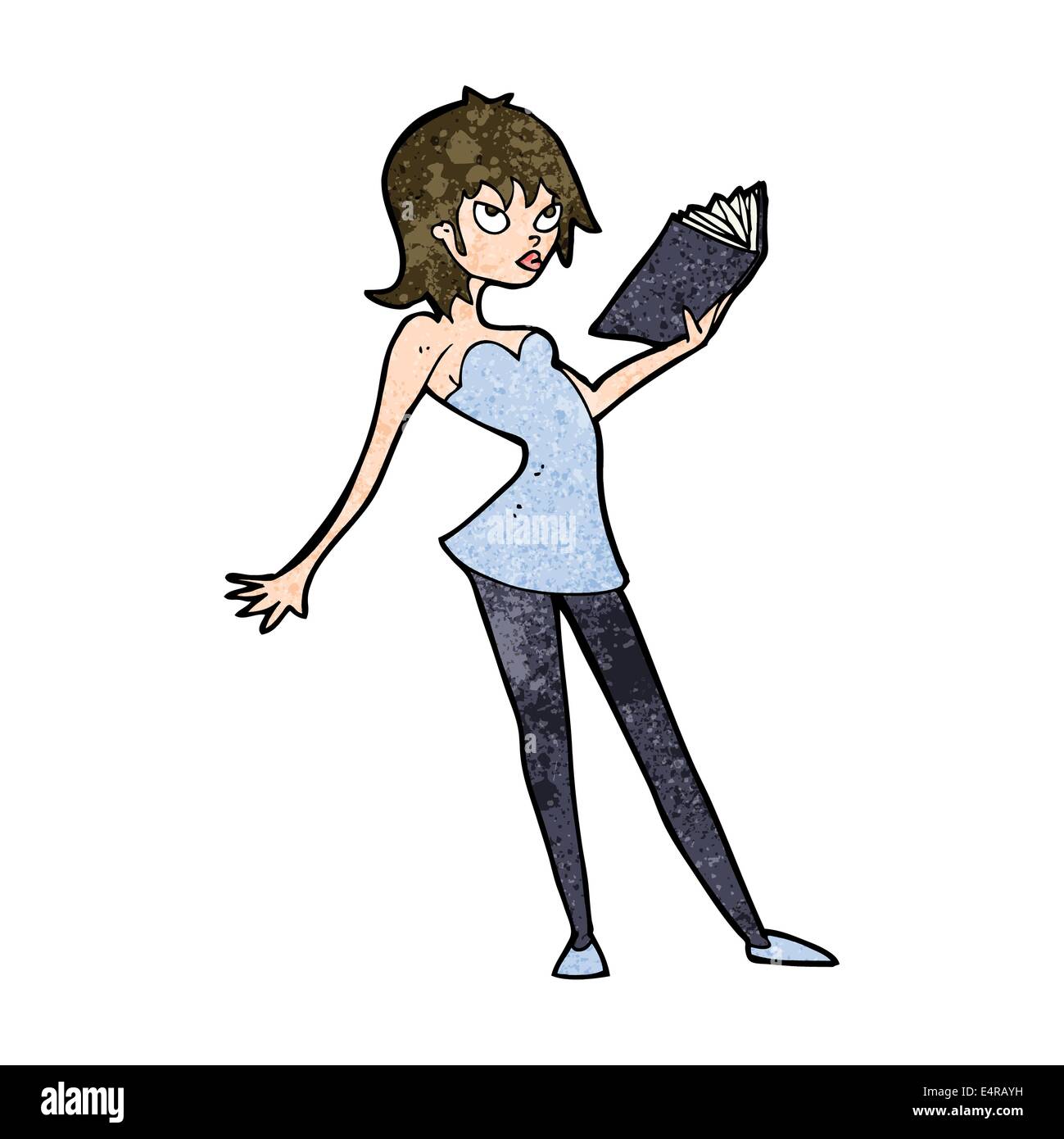 cartoon woman reading book Stock Vector Image & Art - Alamy