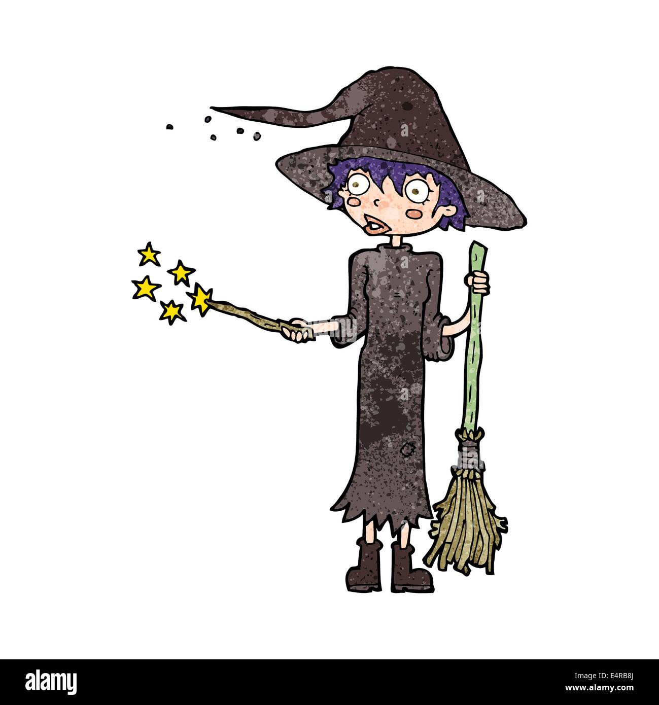 cartoon witch casting spell Stock Vector Image & Art - Alamy