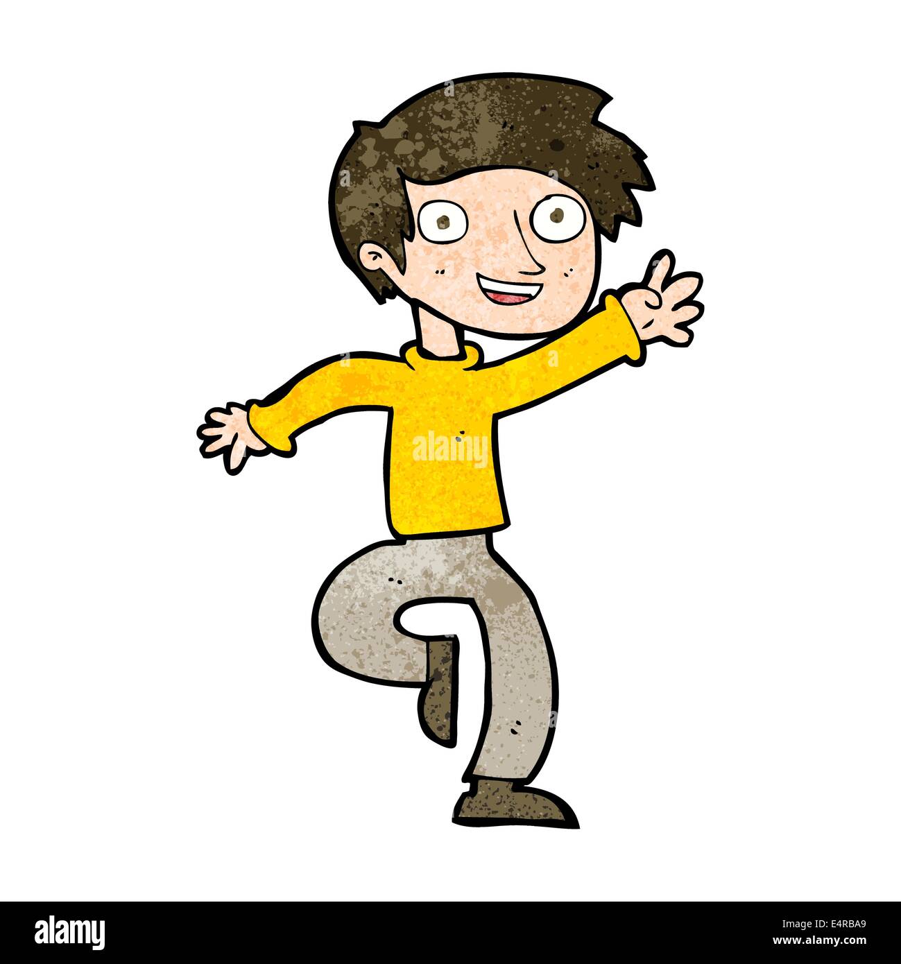 cartoon excited boy dancing Stock Vector Image & Art - Alamy