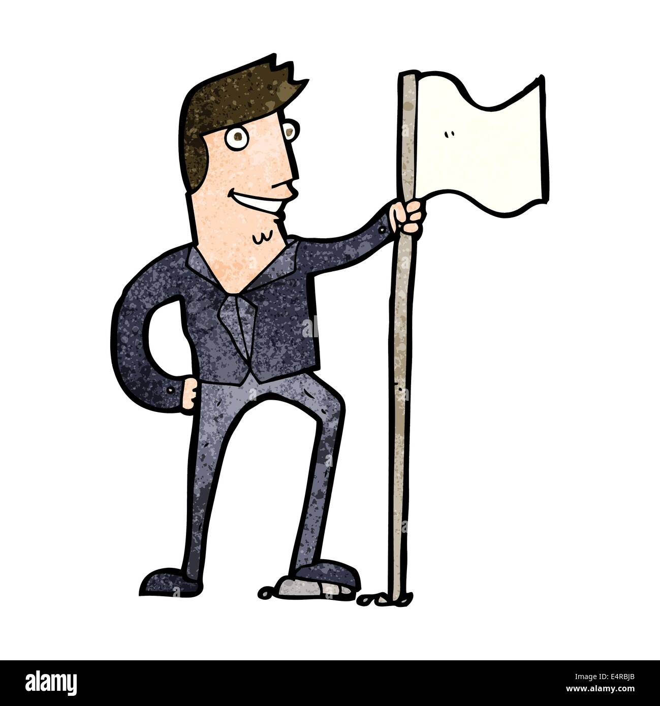 cartoon man planting flag Stock Vector Image & Art - Alamy