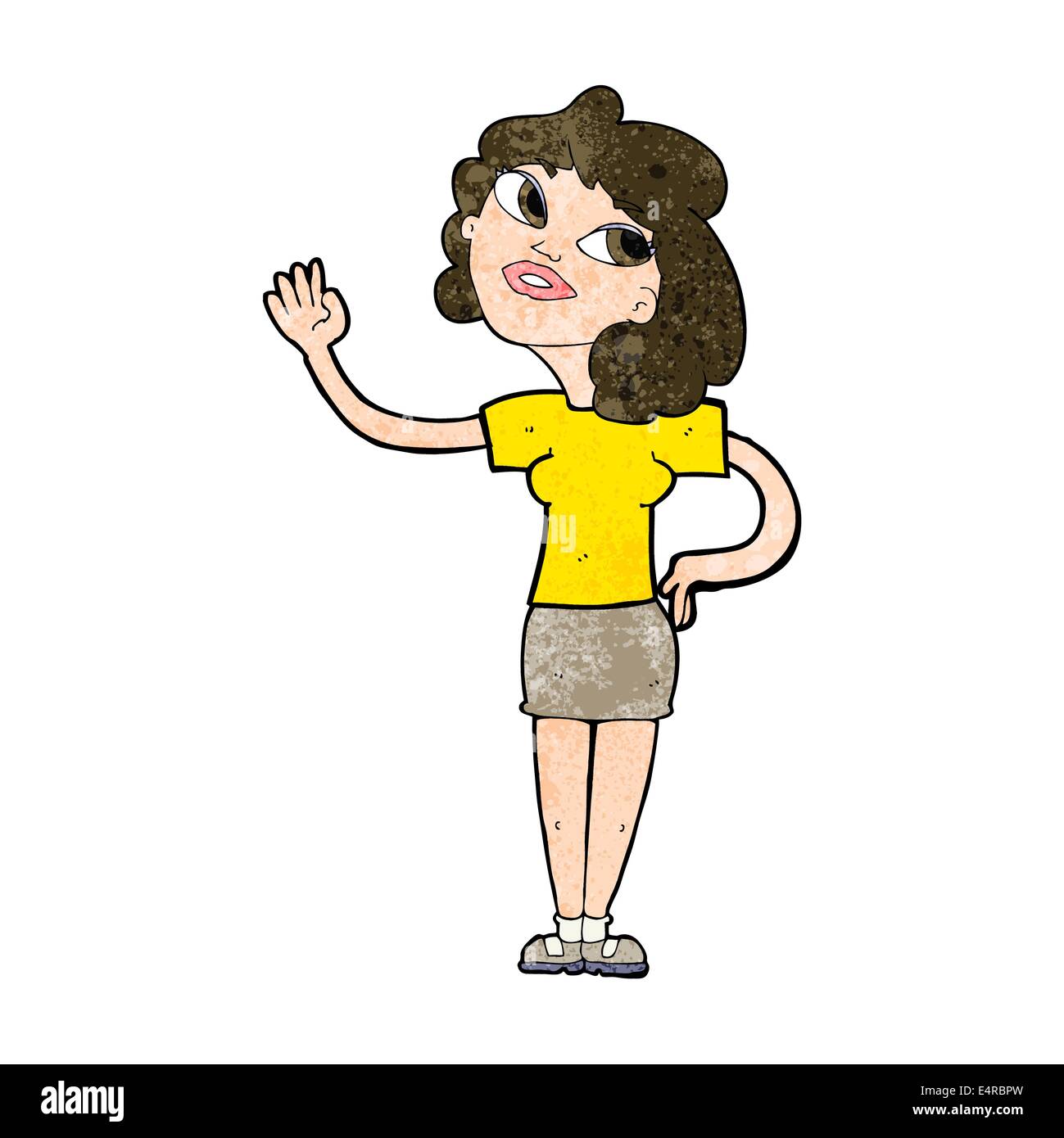 cartoon woman waving Stock Vector Image & Art - Alamy