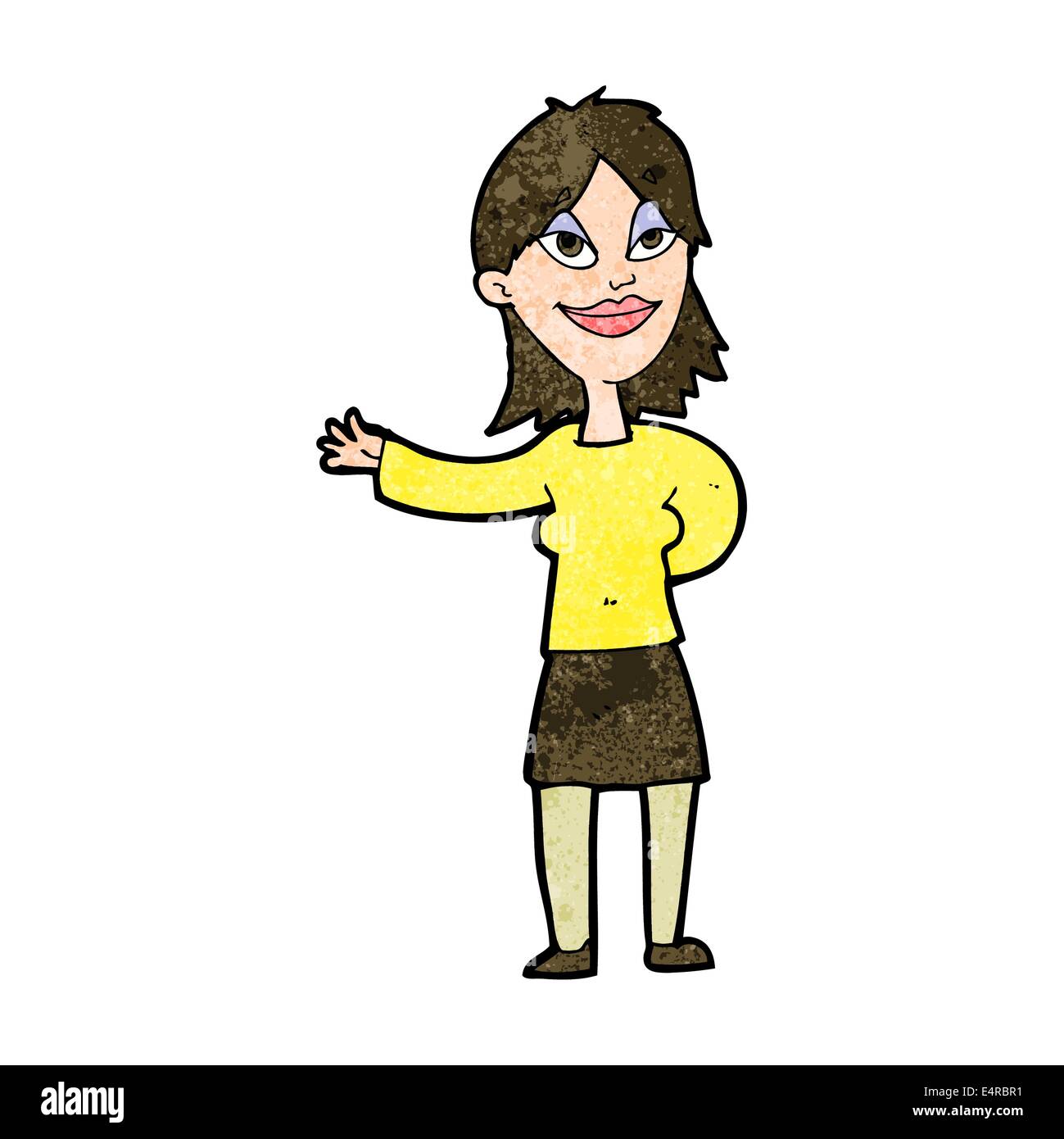 cartoon woman gesture to show something Stock Vector Image & Art - Alamy