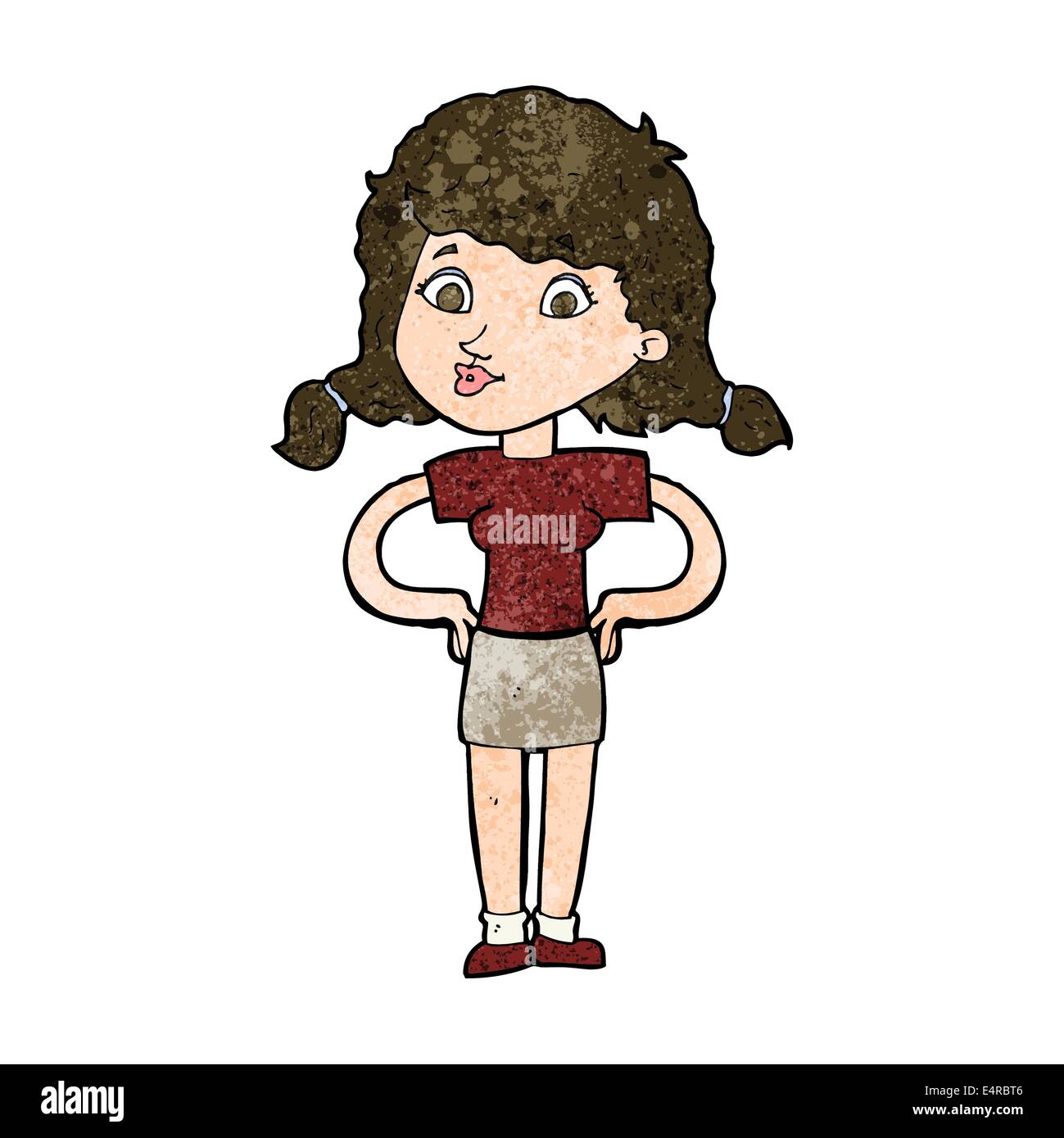 Cartoon girl hands on hips hi-res stock photography and images - Alamy
