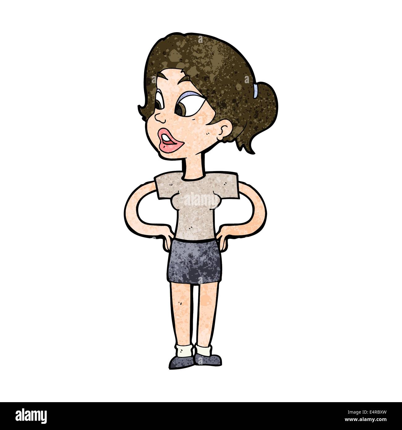 cartoon woman with hands on hips Stock Vector Image & Art - Alamy
