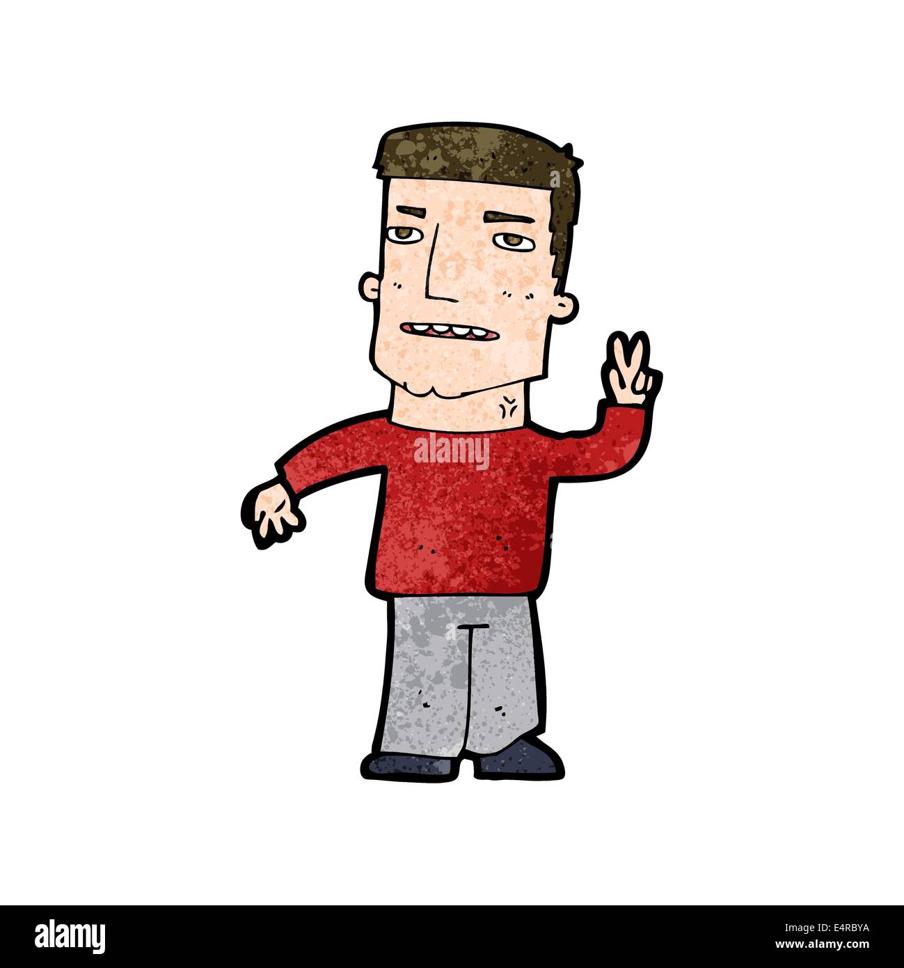 cartoon man giving peace sign Stock Vector Image & Art - Alamy