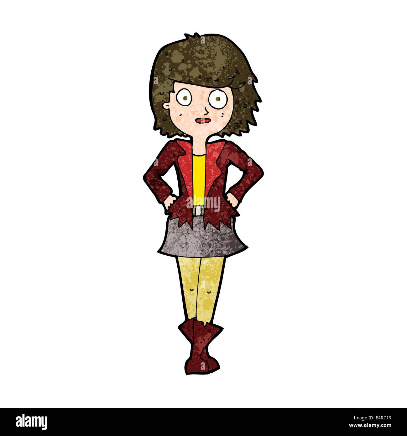 cartoon girl in jacket Stock Vector Image & Art - Alamy