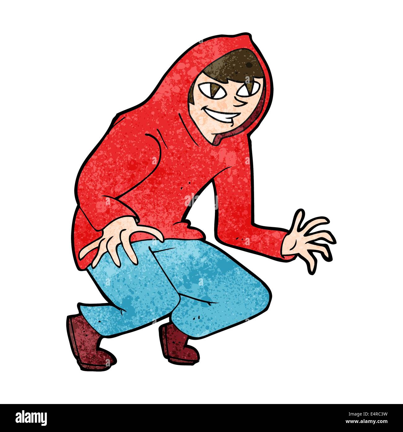 cartoon mischievous boy in hooded top Stock Vector Image & Art - Alamy