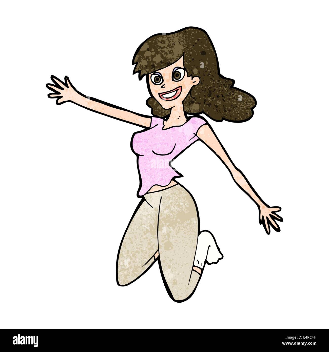 Sporty woman jumping Stock Vector Images - Alamy