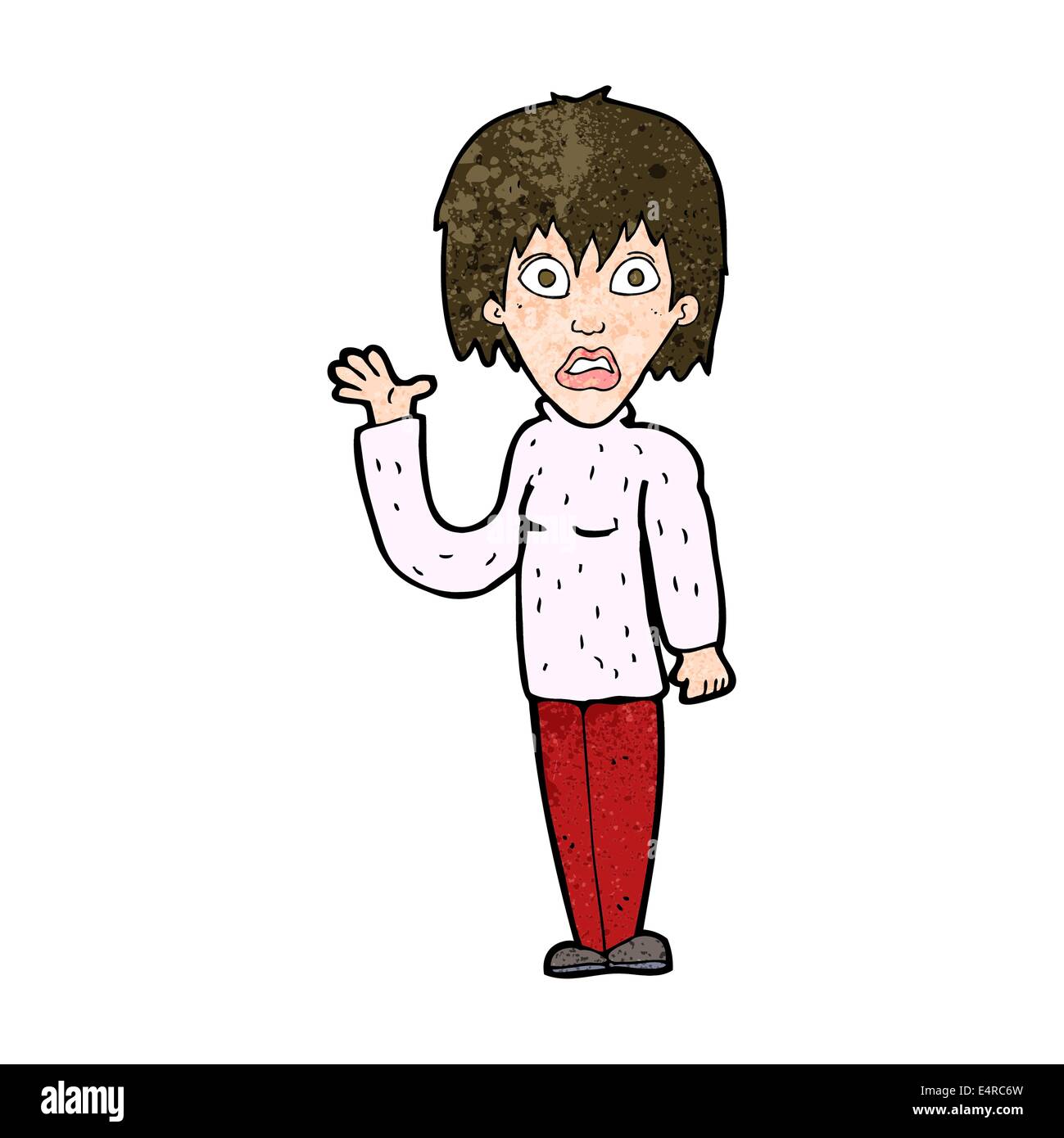 cartoon shocked woman waving hand Stock Vector Image & Art - Alamy