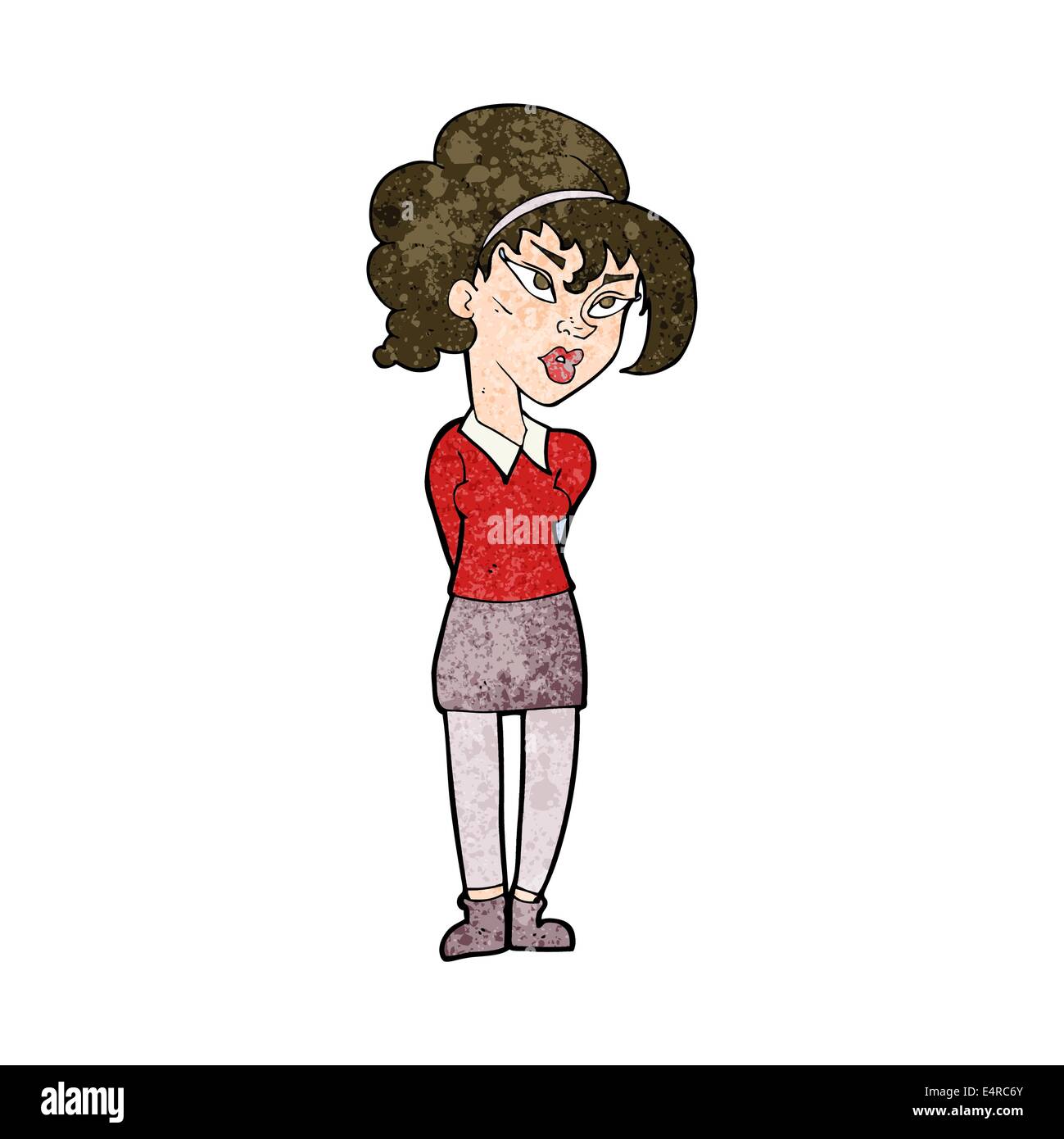 cartoon pretty girl tilting head Stock Vector Image & Art - Alamy