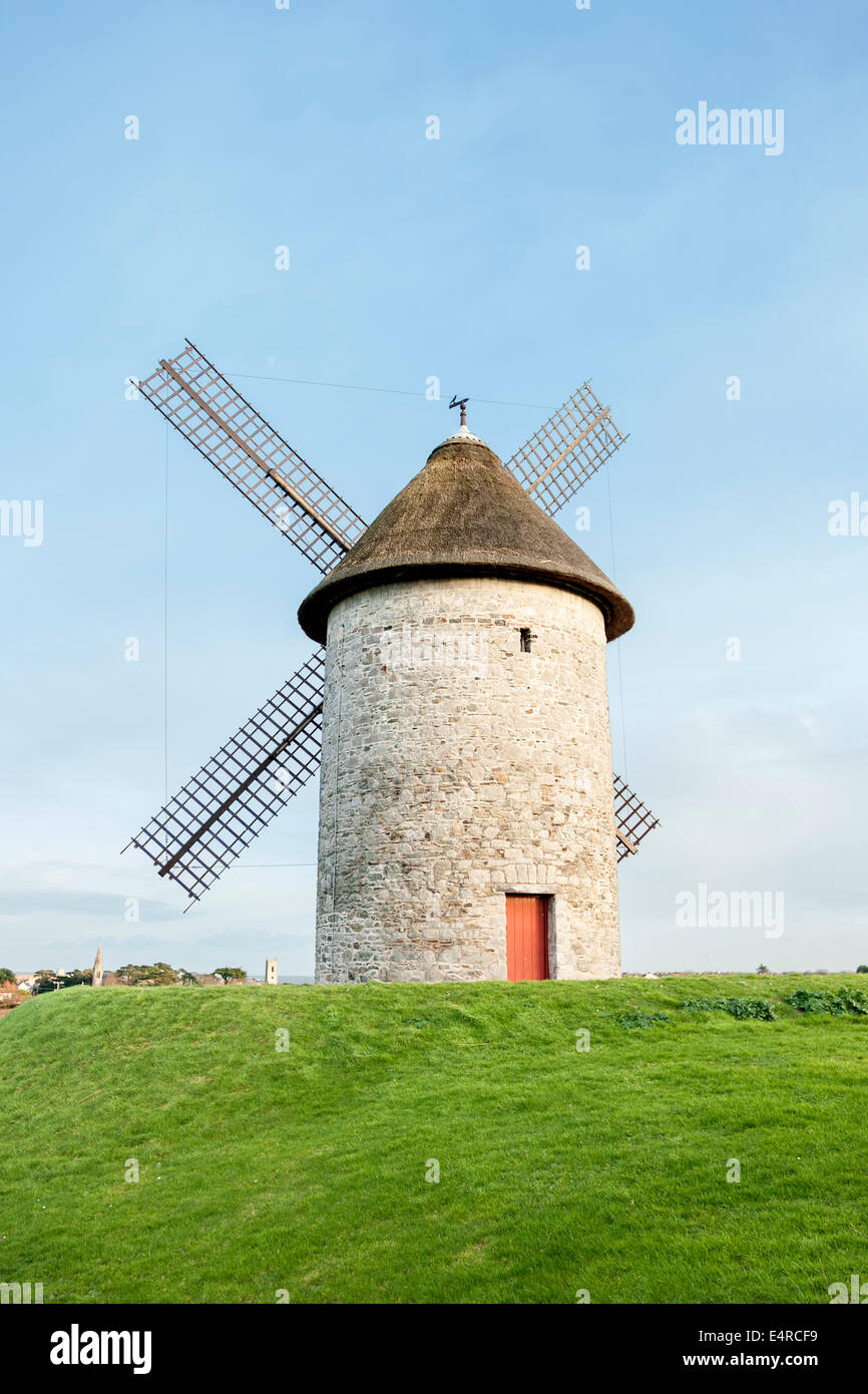 Rural Scene of Skerries Traditional Old Windmill Stock Photo - Alamy
