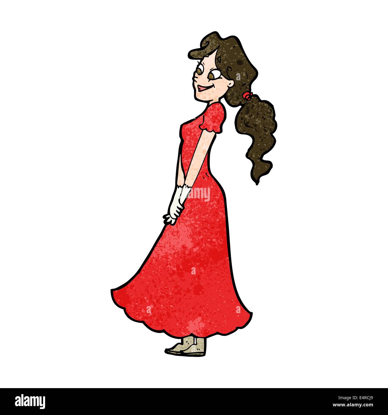 cartoon pretty woman in dress Stock Vector Image & Art - Alamy