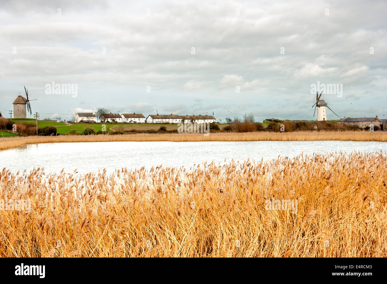 Rural Scene of Skerries Traditional Old Windmill Stock Photo - Alamy