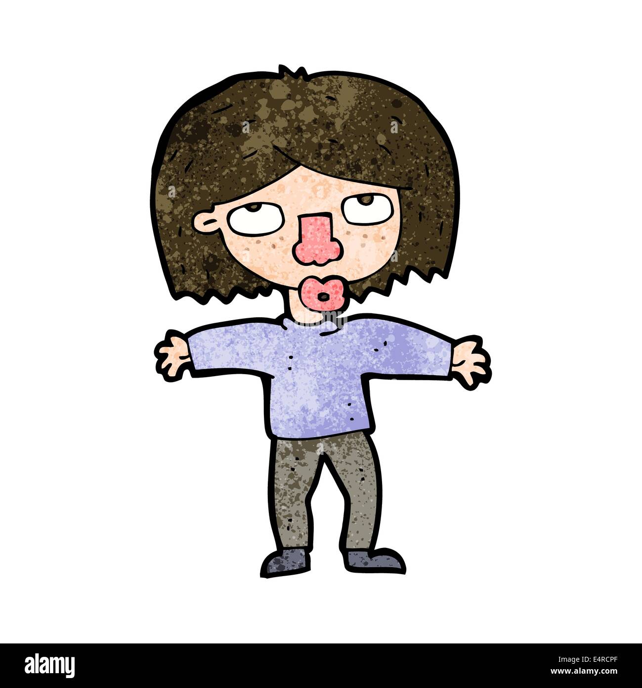 cartoon girl looking upwards Stock Vector Image & Art - Alamy