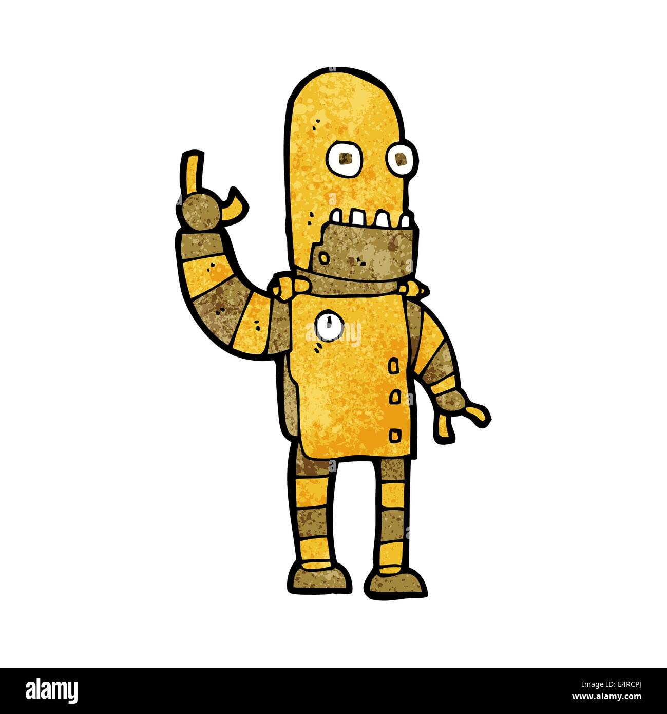 cartoon waving gold robot Stock Vector Image & Art - Alamy