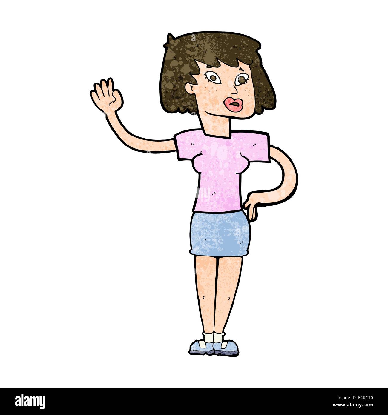 cartoon woman waving Stock Vector Image & Art - Alamy