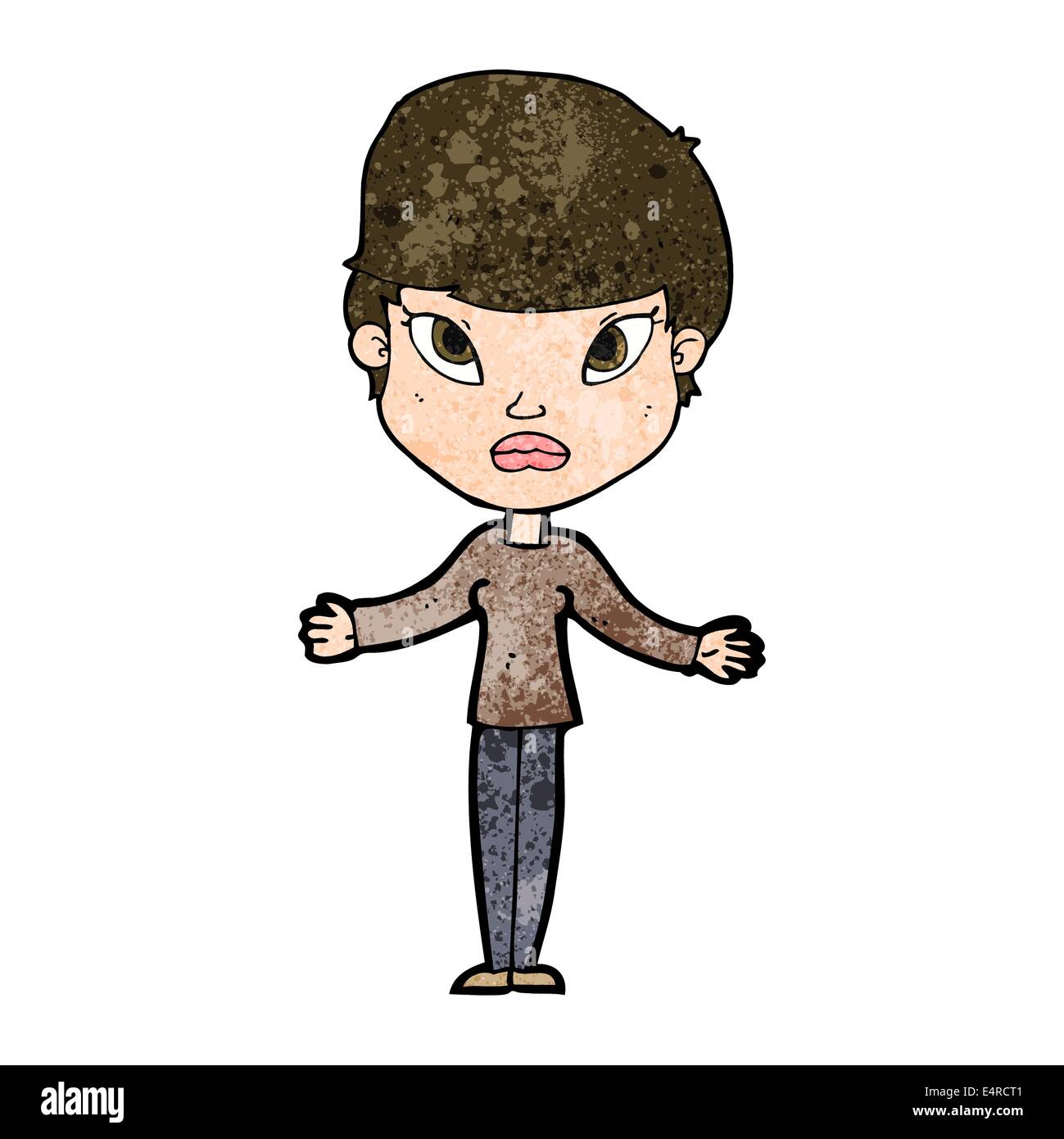 cartoon woman shrugging shoulders Stock Vector Image & Art - Alamy