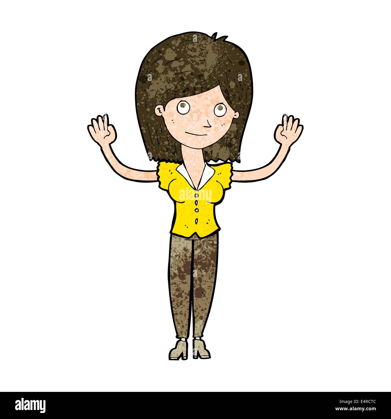 cartoon woman holding up hands Stock Vector Image & Art - Alamy