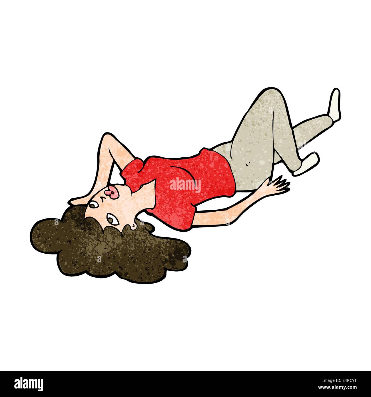 cartoon woman lying on floor Stock Vector Image & Art - Alamy